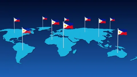 Philippines national flag fly on earth m... | Stock Video | Pond5