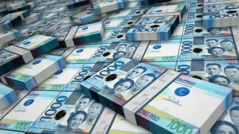 Philippines Peso money banknote pack loo... | Stock Video | Pond5