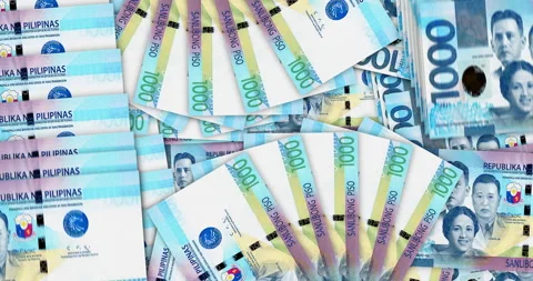Philippines Peso PHP banknotes in a fan ... | Stock Video | Pond5