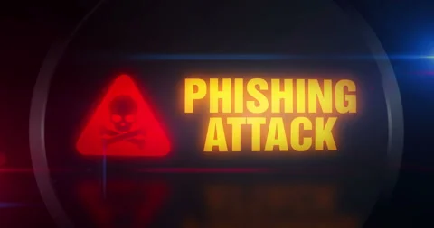 Phishing attack symbol light flashing on... | Stock Video | Pond5