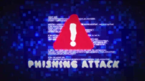 Phishing attack warning. Error alert. | Stock Video | Pond5