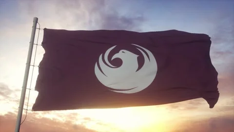 Phoenix city flag, Arizona, waving in th... | Stock Video | Pond5