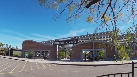 Phoenix Zoo Front Entrance And Sign Phoe... | Stock Video | Pond5