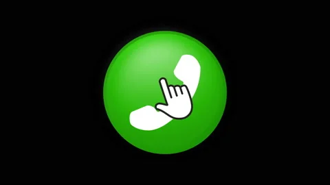 Phone Call Button Click Animation on Bla... | Stock Video | Pond5