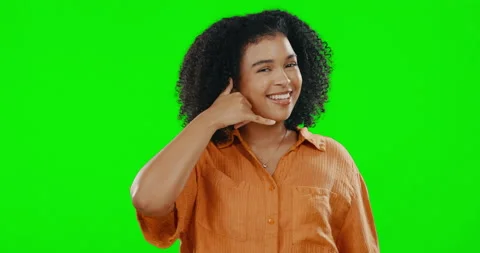 Phone call, hand gesture and portrait of... | Stock Video | Pond5