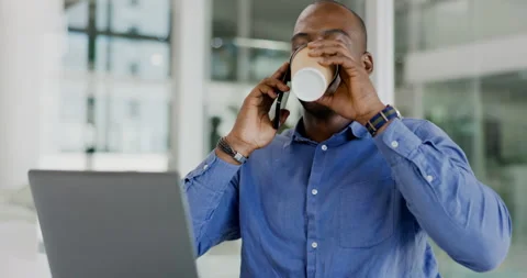 Phone call, office communication and hap... | Stock Video | Pond5
