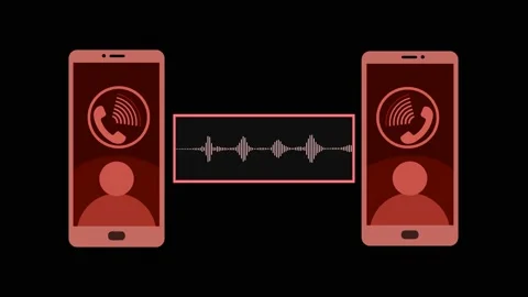 Phone call talking animation red color b... | Stock Video | Pond5
