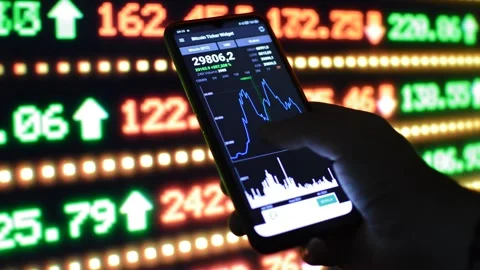phone financial trading chart analysis o... | Stock Video | Pond5