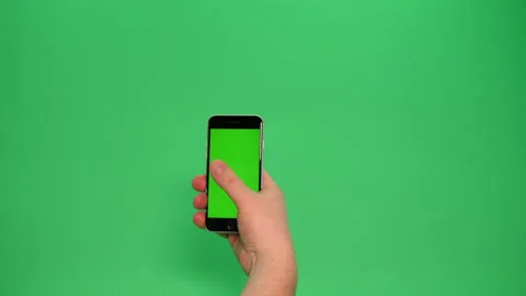 Phone finger swiping on Green screen Chr... | Stock Video | Pond5