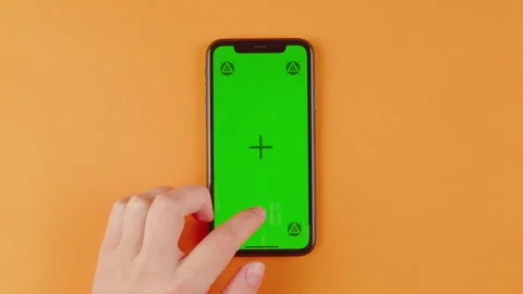 Phone with green screen chroma key on or... | Stock Video | Pond5