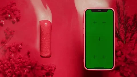 Phone with green screen chroma key on re... | Stock Video | Pond5