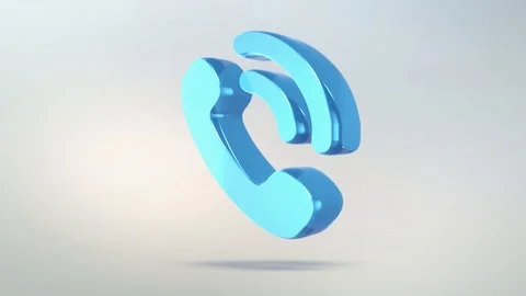 Phone icon is made of glass. Translucent... | Stock Video | Pond5