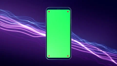 Phone mobile with screen green screen on... | Stock Video | Pond5