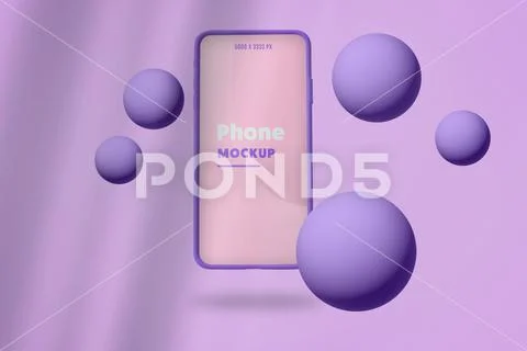 Phone Spheres Mockup ~ PSD Photoshop Template #198158092