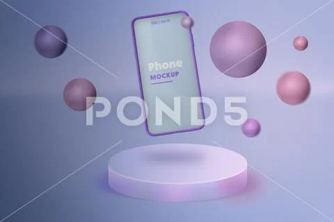 Phone Spheres Mockup ~ PSD Photoshop Template #198158162