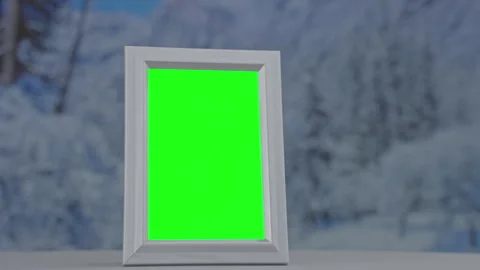 Photo frame with green chromakey space o... | Stock Video | Pond5