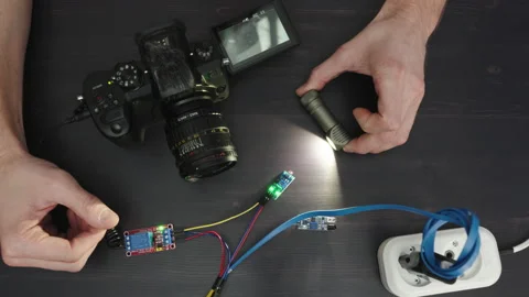 Photocell photoresistor sensor triggerin... | Stock Video | Pond5