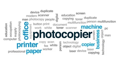 Photocopier animated word cloud, text de... | Stock Video | Pond5