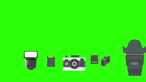 Photography gadgets equipment animation,... | Stock Video | Pond5