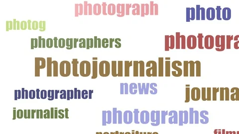 Photojournalism Word Cloud Animated On W... | Stock Video | Pond5