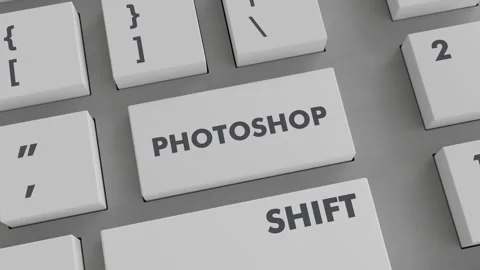PHOTOSHOP BUTTON PRESSING ON KEYBOARD | Stock Video | Pond5