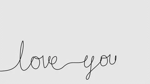 Phrase LOVE YOU, one line drawing animat... | Stock Video | Pond5