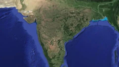 Physical Map Of India, Slider Shot | Stock Video | Pond5