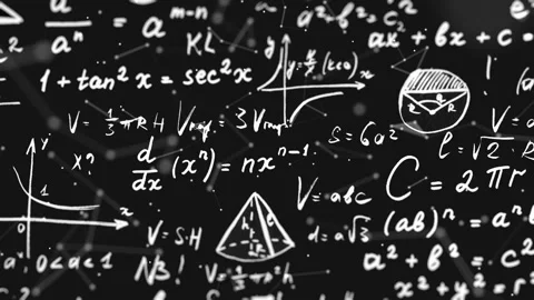 Physics and Math Formulas on Black Black... | Stock Video | Pond5