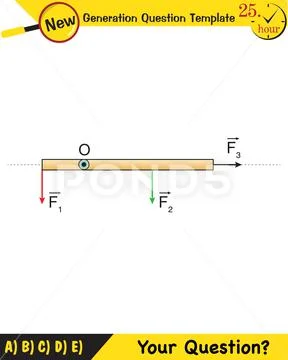 Physics, torque, next generation question template, eps Illustration ...