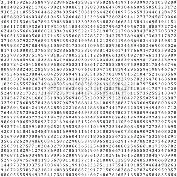 Pi - 3.1415 - Mathematical Column of Figures Vector Background: Graphic ...