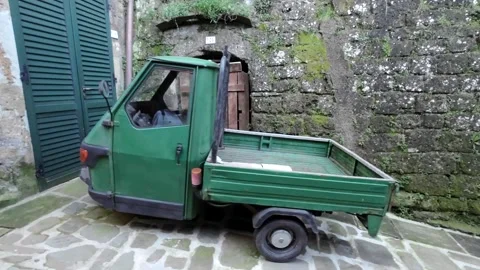 Piaggio ape, a three-wheeled light comme... | Stock Video | Pond5