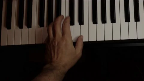 Piano Keyboard Playing with Left Hand Cl... | Stock Video | Pond5