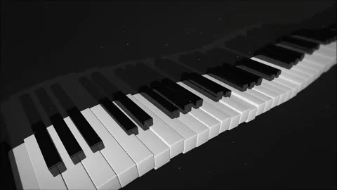 Piano keys, 3D animation with black and ... | Stock Video | Pond5