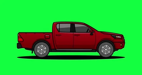 Pickup Car Animation Pickup Car Green Sc... | Stock Video | Pond5