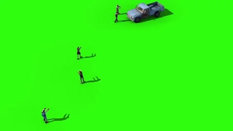 Pickup Run Over Zombies Green Screen Top... | Stock Video | Pond5