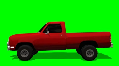 PickUp Truck Car driving animation - gre... | Stock Video | Pond5