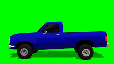 PickUp Truck Car driving animation - gre... | Stock Video | Pond5