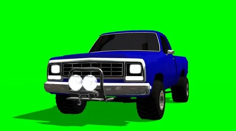 PickUp Truck Car driving animation - gre... | Stock Video | Pond5