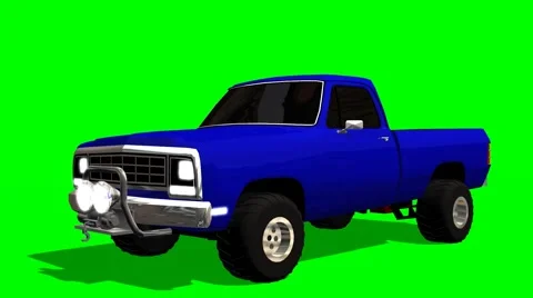 PickUp Truck Car driving animation - gre... | Stock Video | Pond5