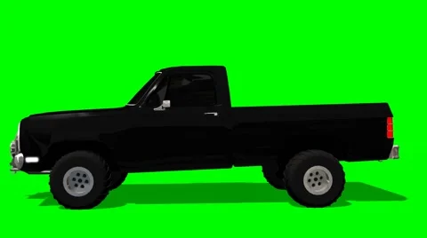 PickUp Truck Car driving animation - gre... | Stock Video | Pond5