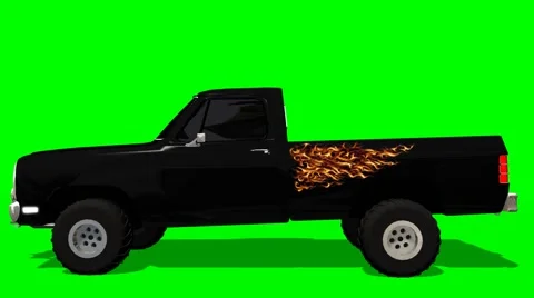 PickUp Truck Car driving animation - gre... | Stock Video | Pond5