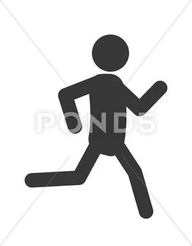 Pictogram icon. Running design. Vector graphic: Royalty Free #64500730