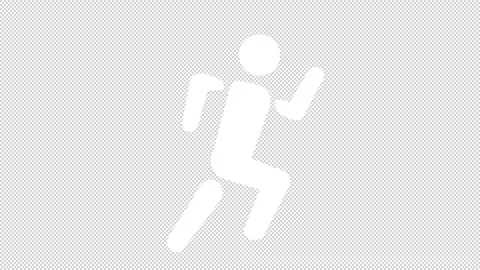 pictogram running animation wiggle alpha | Stock Video | Pond5