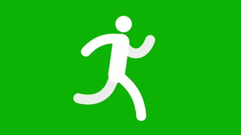 Pictogram of a Running Man on Green Back... | Stock Video | Pond5
