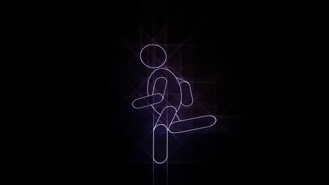 Pictogram star man run. 2D loop animatio... | Stock Video | Pond5