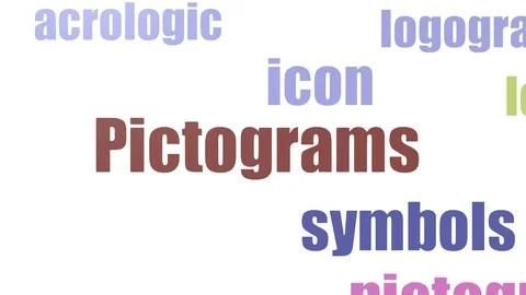 Pictograms Word Cloud Animated Isolated ... | Stock Video | Pond5