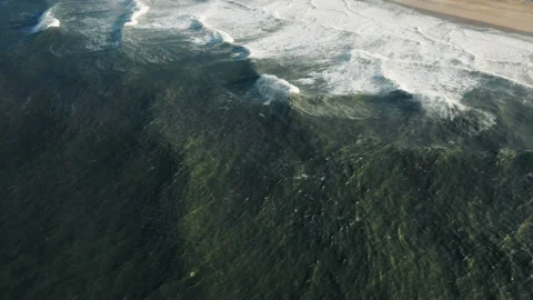Picturesque spit with offshore wind farm... | Stock Video | Pond5