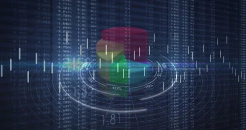 Pie chart and bar graph animation over f... | Stock Video | Pond5