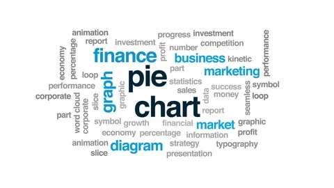 Pie chart animated word cloud. Kinetic t... | Stock Video | Pond5