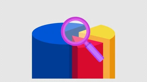 Pie chart cartoon animation in transpare... | Stock Video | Pond5